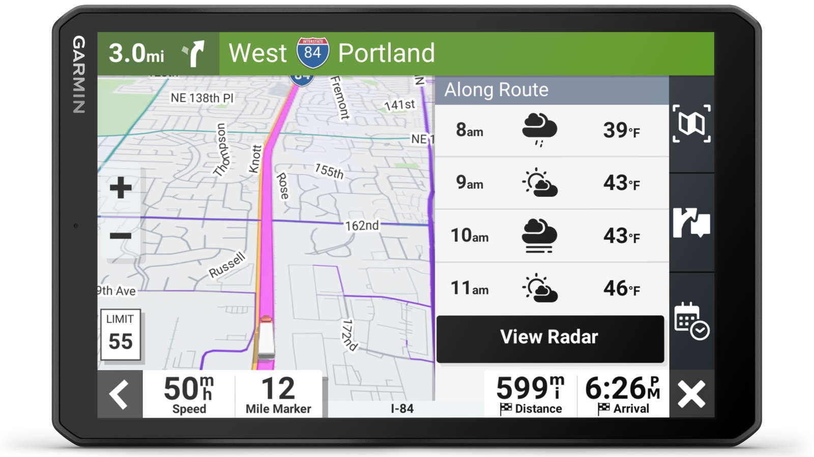 Garmin DEZL LGV810 8 inch GPS Truck Navigator Domayne