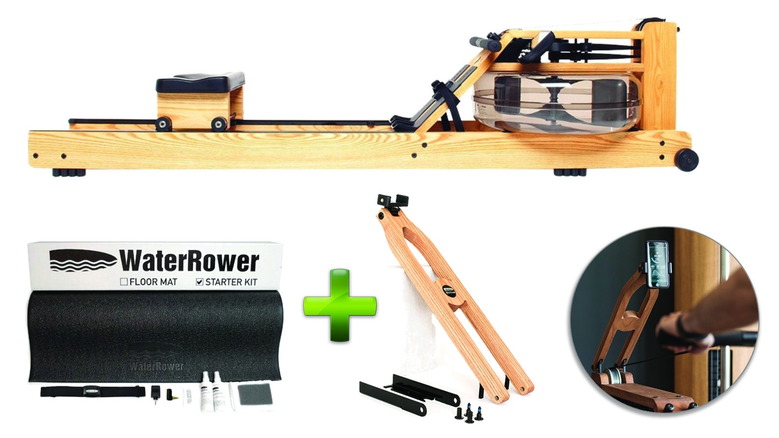 WaterRower Natural Rowing Machine Complete Package | Domayne