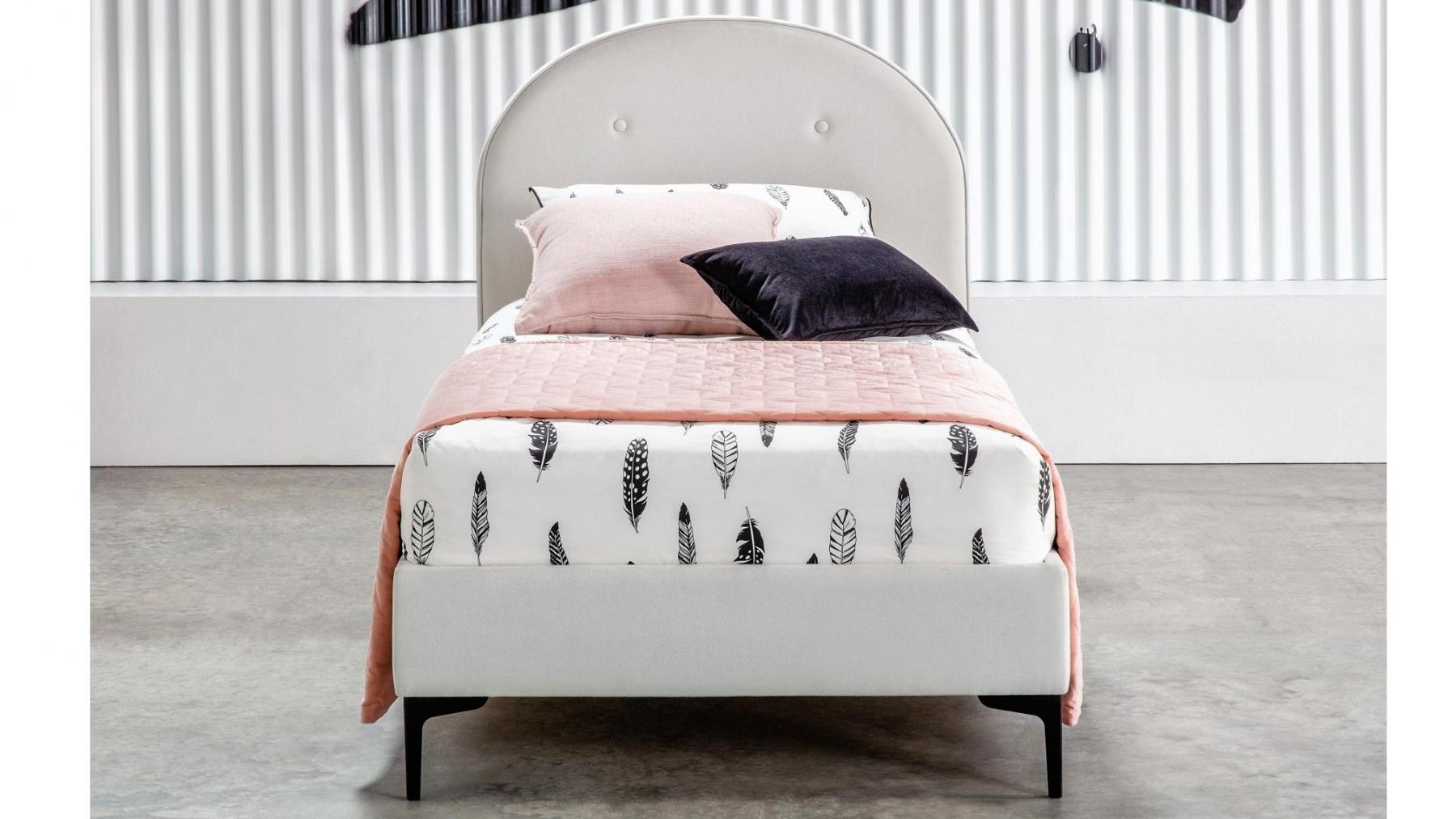 Hunter Round Bedhead with Standard Base - King Single | Domayne