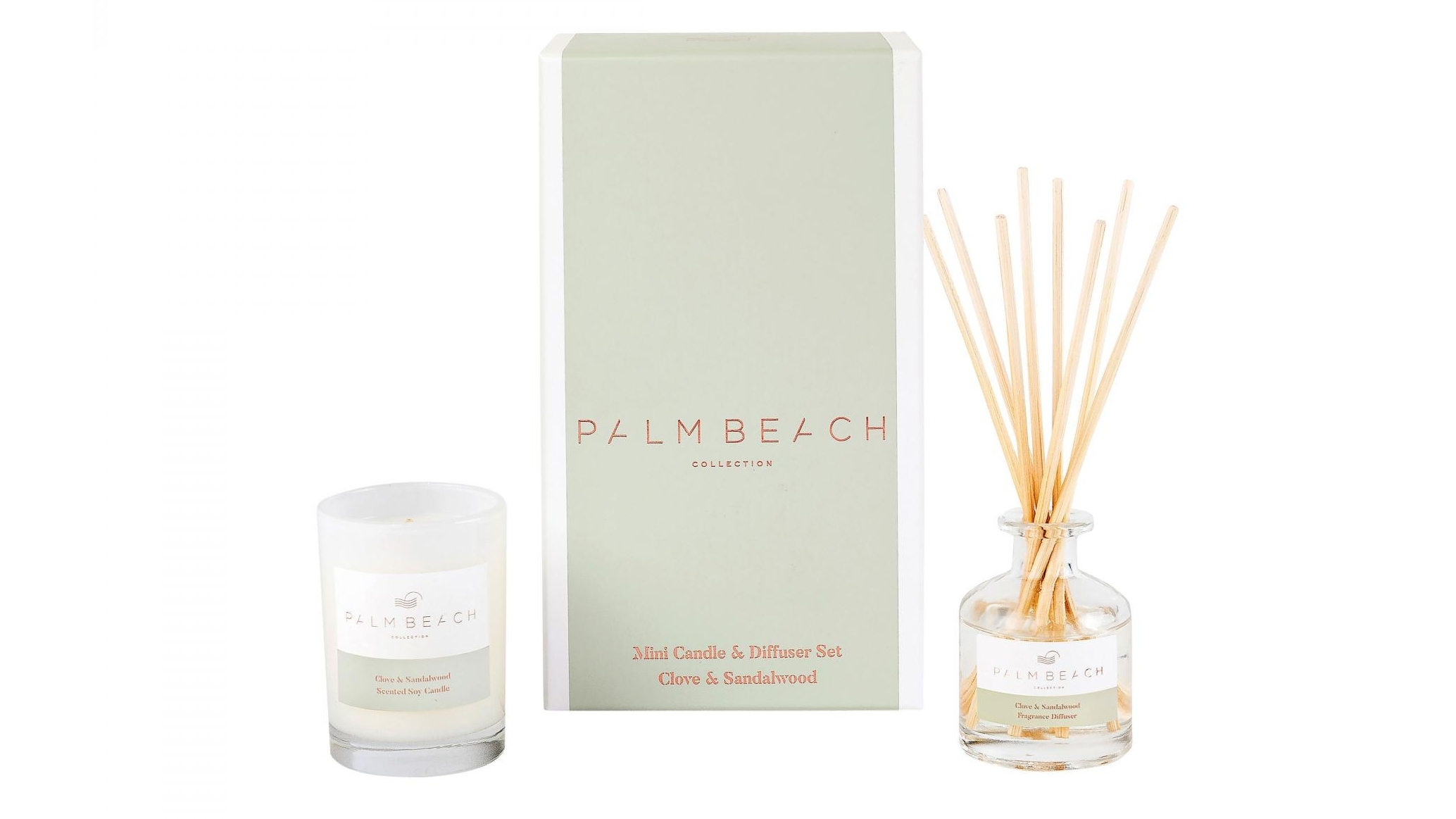 Palm Beach Collection Clove & Sandalwood Mini Candle & Diffuser Gift Pack | Domayne
