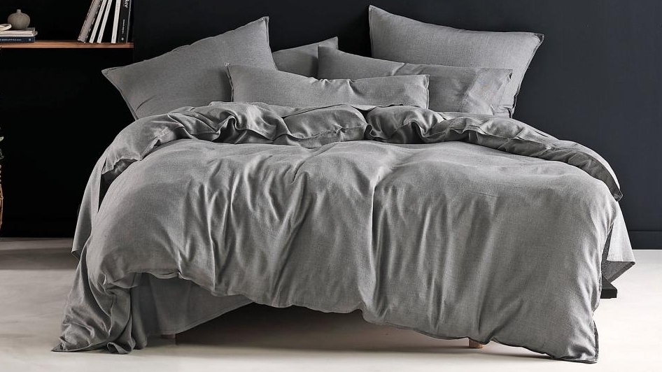Linen House ReJeaneration Rialta Charcoal Quilt Cover Set - Queen | Domayne