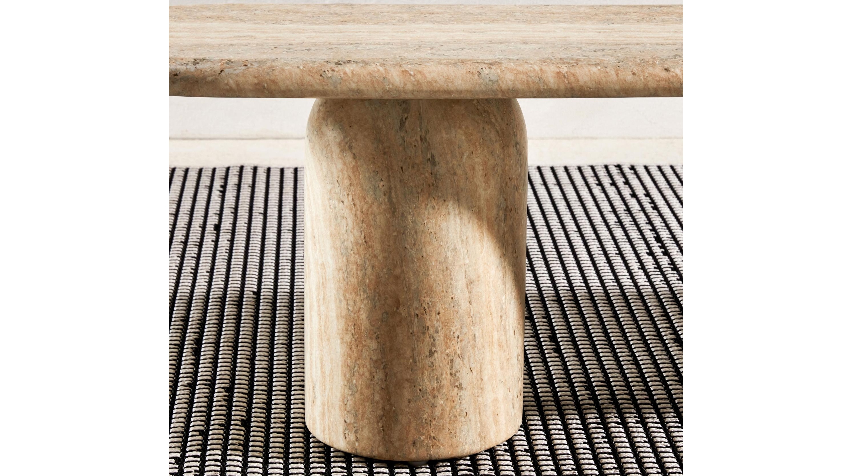 Sascha Outdoor Dining Table - Travertine-Look | Domayne