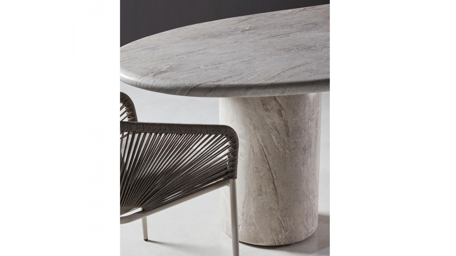 Sascha Outdoor Oval Dining Table in Slate | Domayne