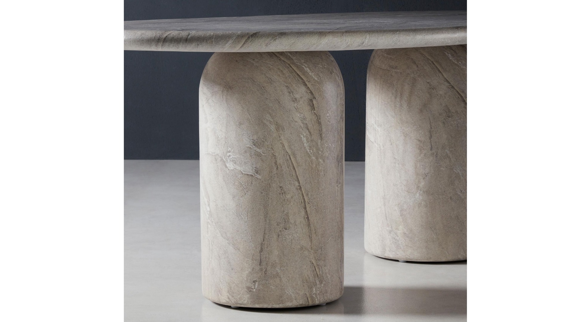 Sascha Outdoor Oval Dining Table in Slate | Domayne