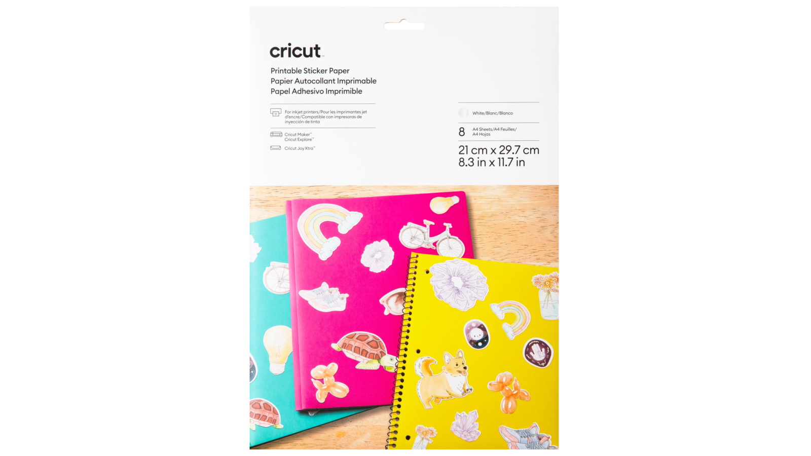 Cricut 8-sheets A4 Printable Sticker Paper - White | Domayne