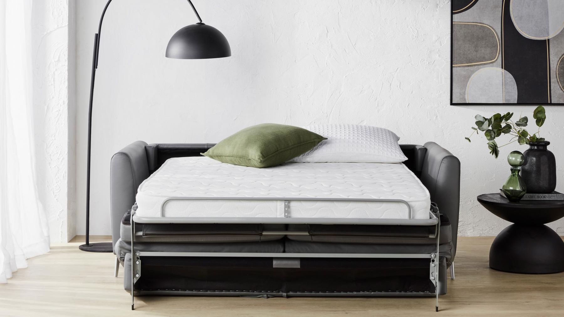 Arden Leather Sofa Bed Domayne