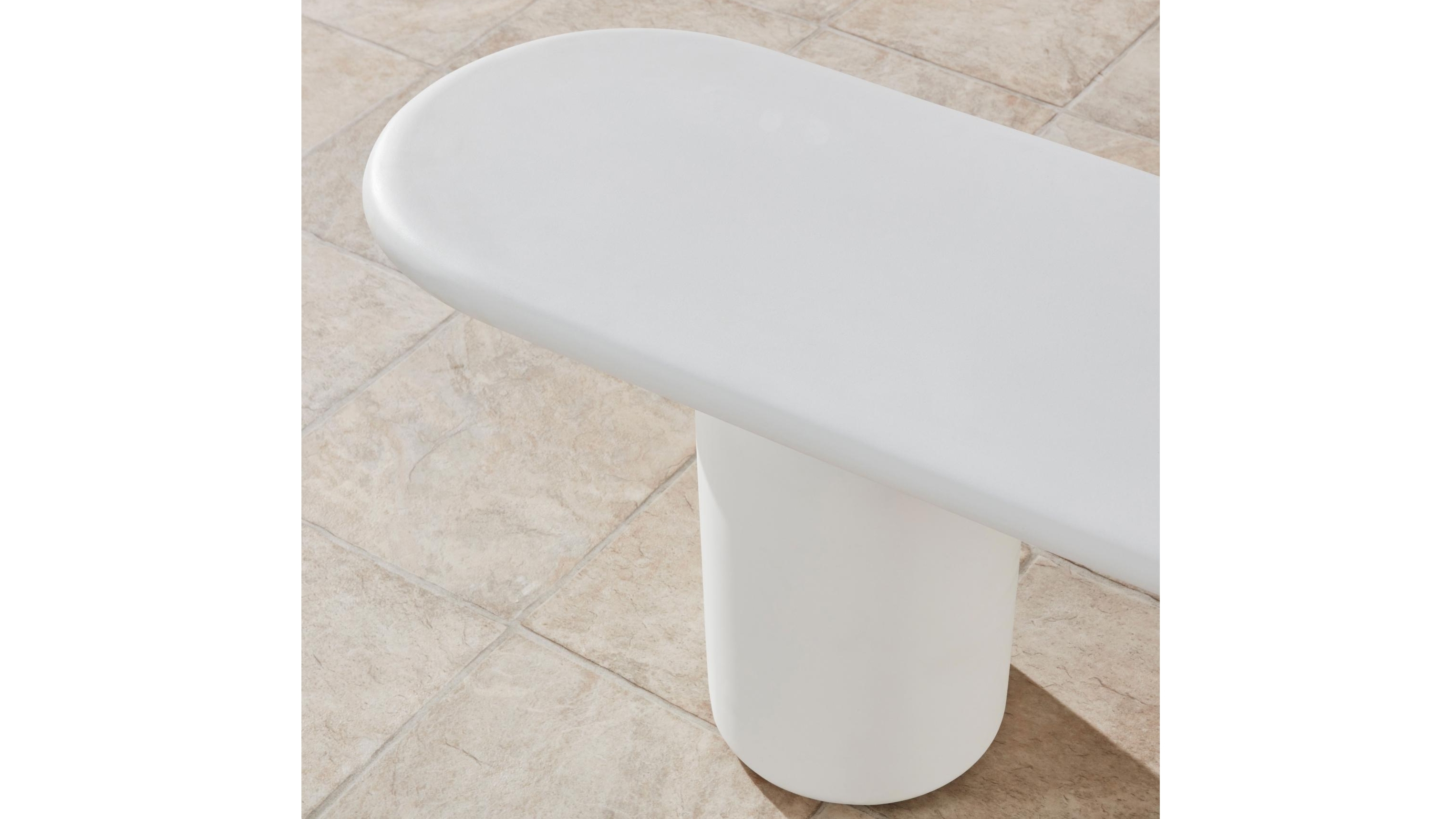 Sascha Outdoor Dining Bench - White | Domayne