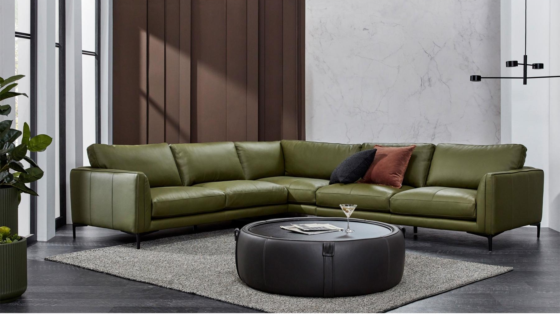 Courtney Leather Modular Lounge | Domayne
