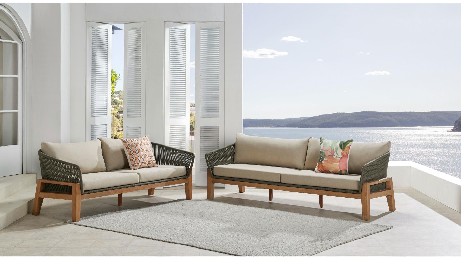 Monument Outdoor Lounge in Moss Green | Domayne