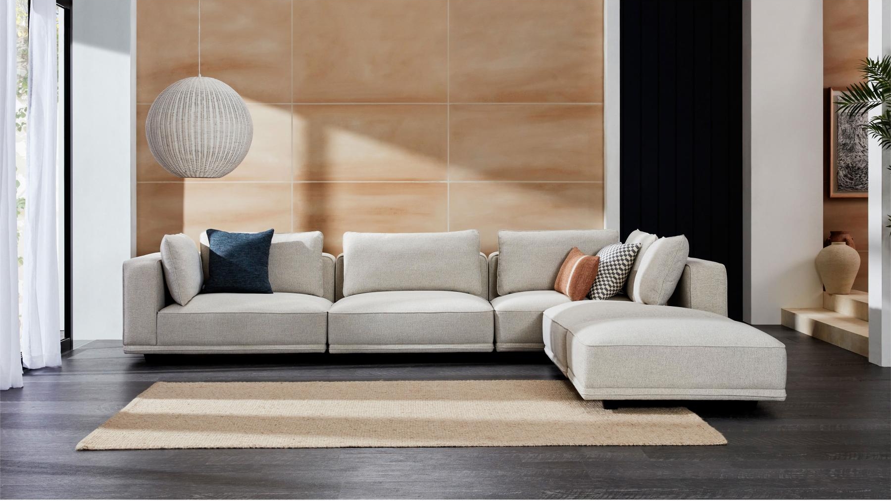 Harlem Lounge with Terminal in Oyster | Domayne