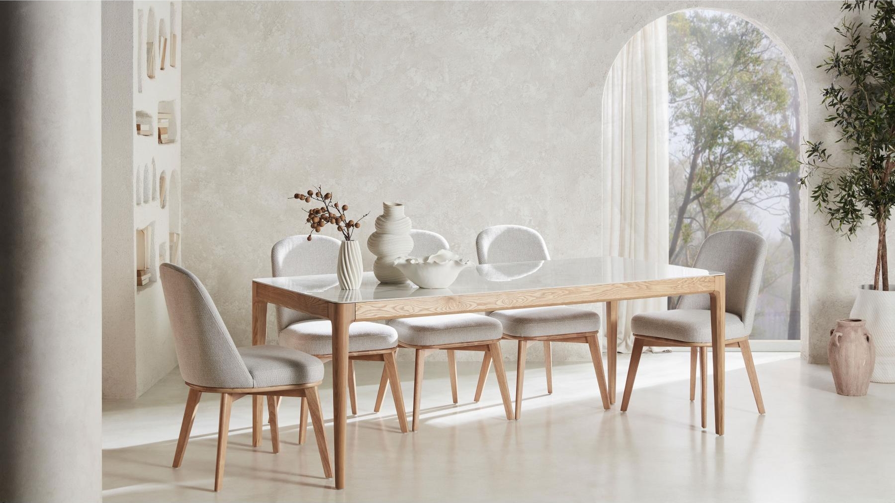 Avila Dining Chair in Grey | Domayne