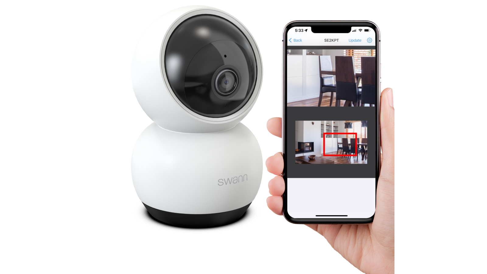 Swann EVO 2K Indoor Pan and Tilt Wi-Fi Security Camera | Domayne