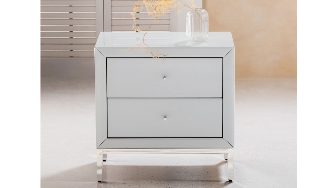 Elegant Bedside Table - White | Domayne