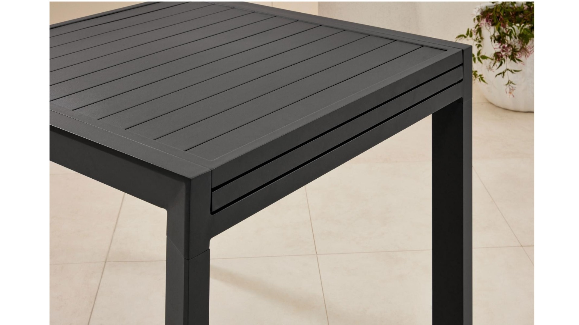 Harmony Outdoor Extension Dining Table in Charcoal | Domayne