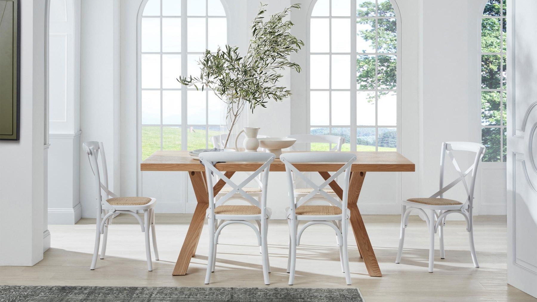 River 7-Piece Dining Setting with Cafe Chairs | Domayne