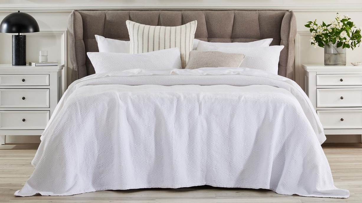 Domayne Luxuries Lauren White Coverlet | Domayne