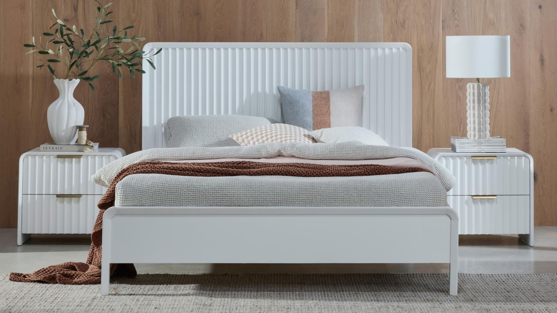 Gus Queen Bed – White | Domayne
