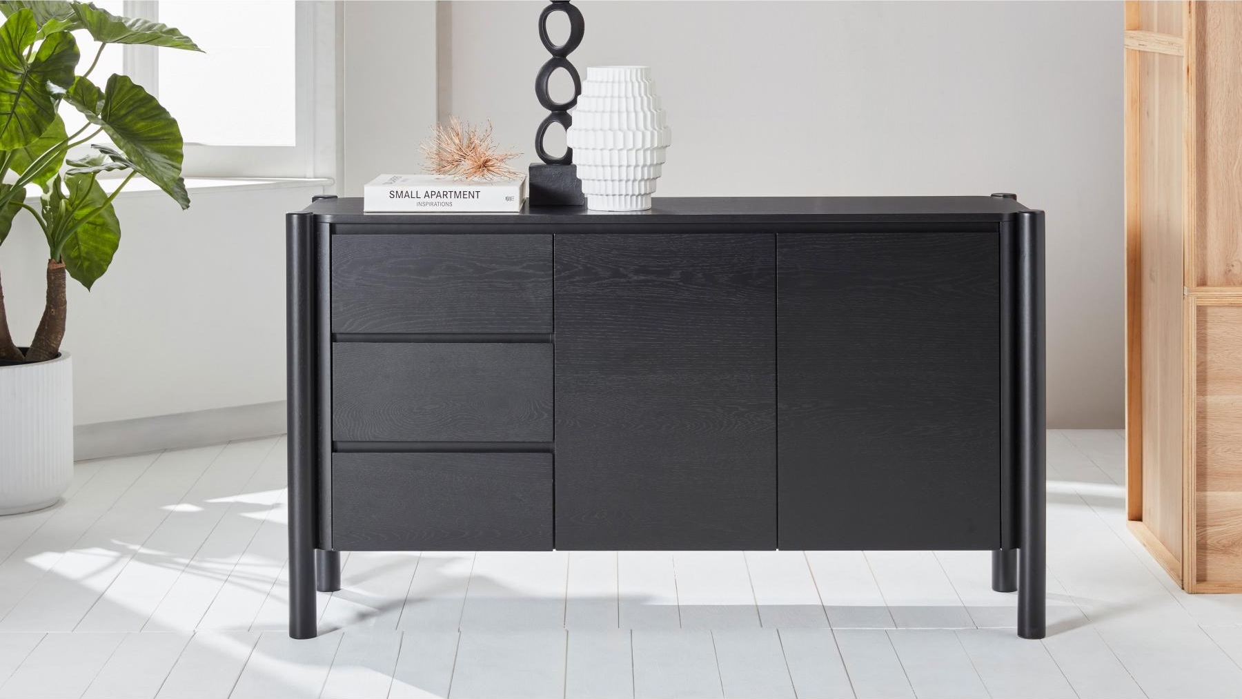 Linz Large Buffet in Black | Domayne