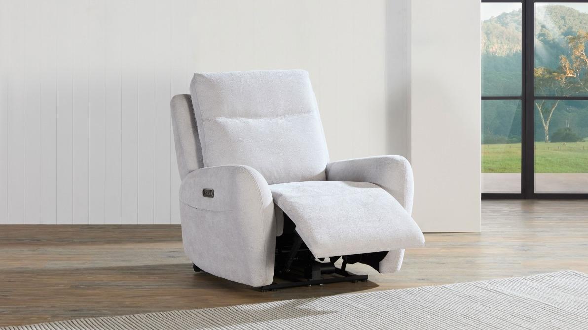 Lachlan Triple Motor Electric Fabric Recliner Chair | Domayne