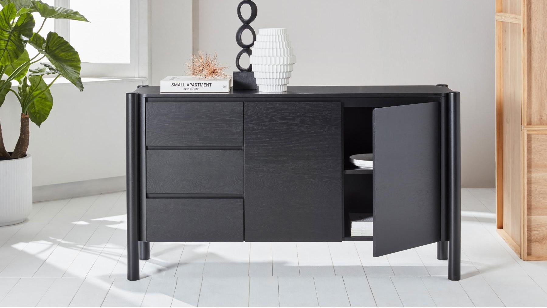 Linz Large Buffet in Black | Domayne