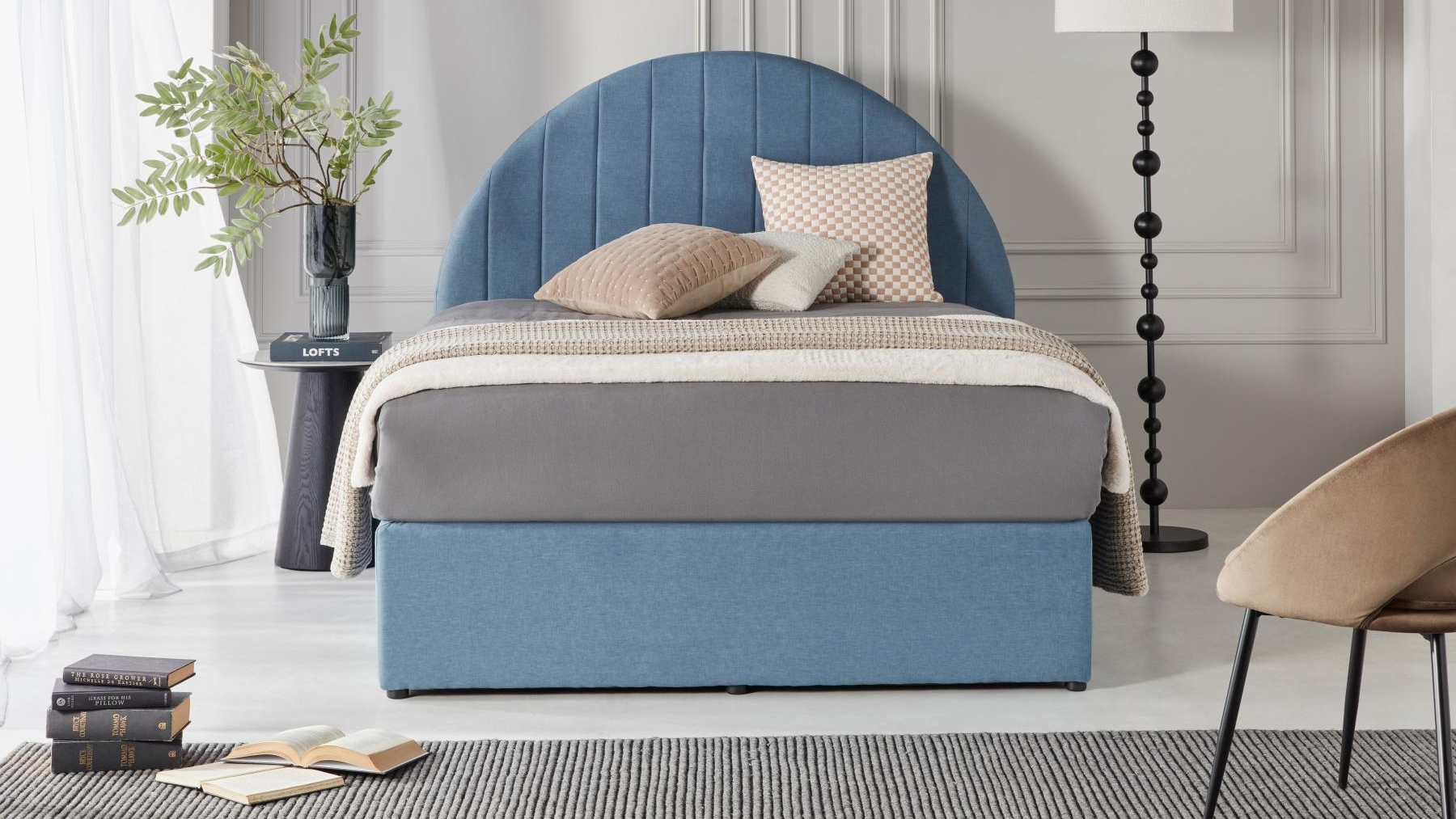 Fusion Zilver Round Bedhead | Domayne