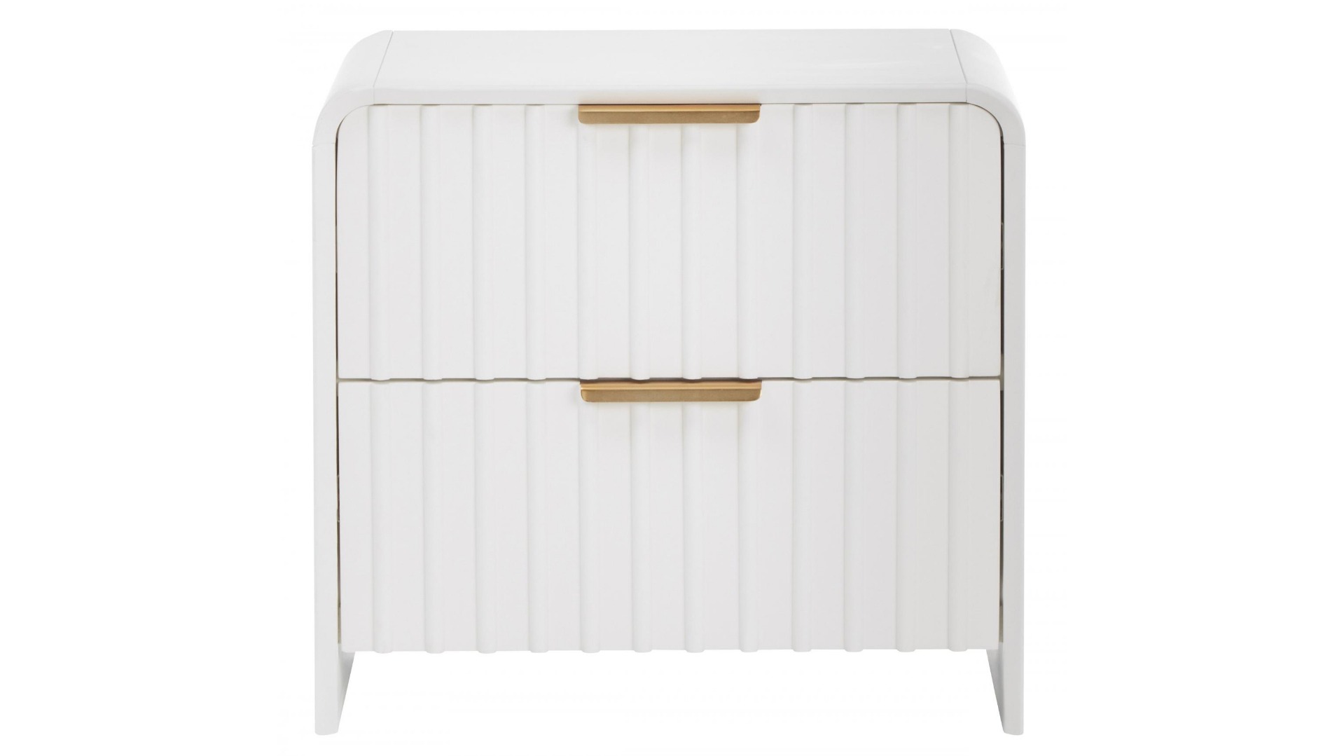Gus 2-Drawer White Bedside Table | Domayne