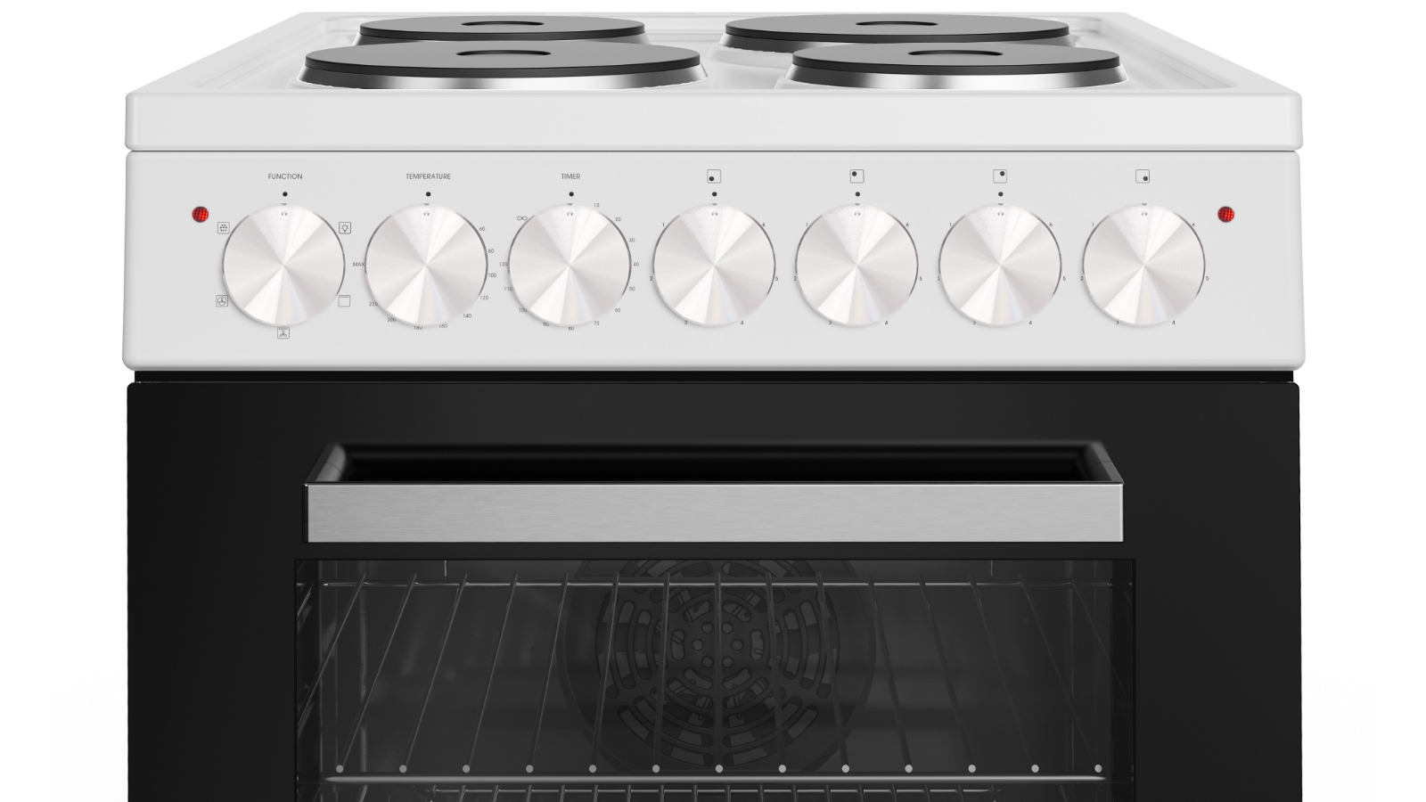 Euromaid 50cm 5 Function Electric Freestanding Cooker - White | Domayne