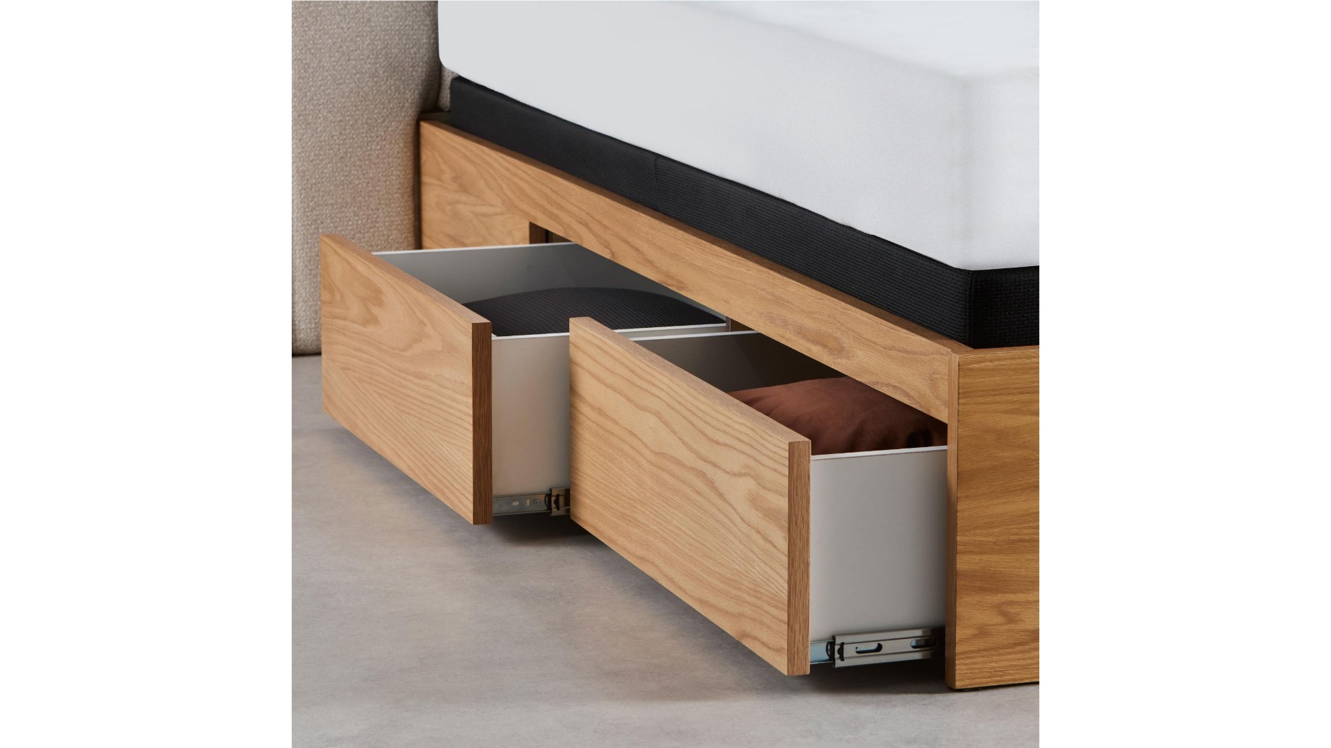 McLaren High Upholstery Bed with Drawer | Domayne