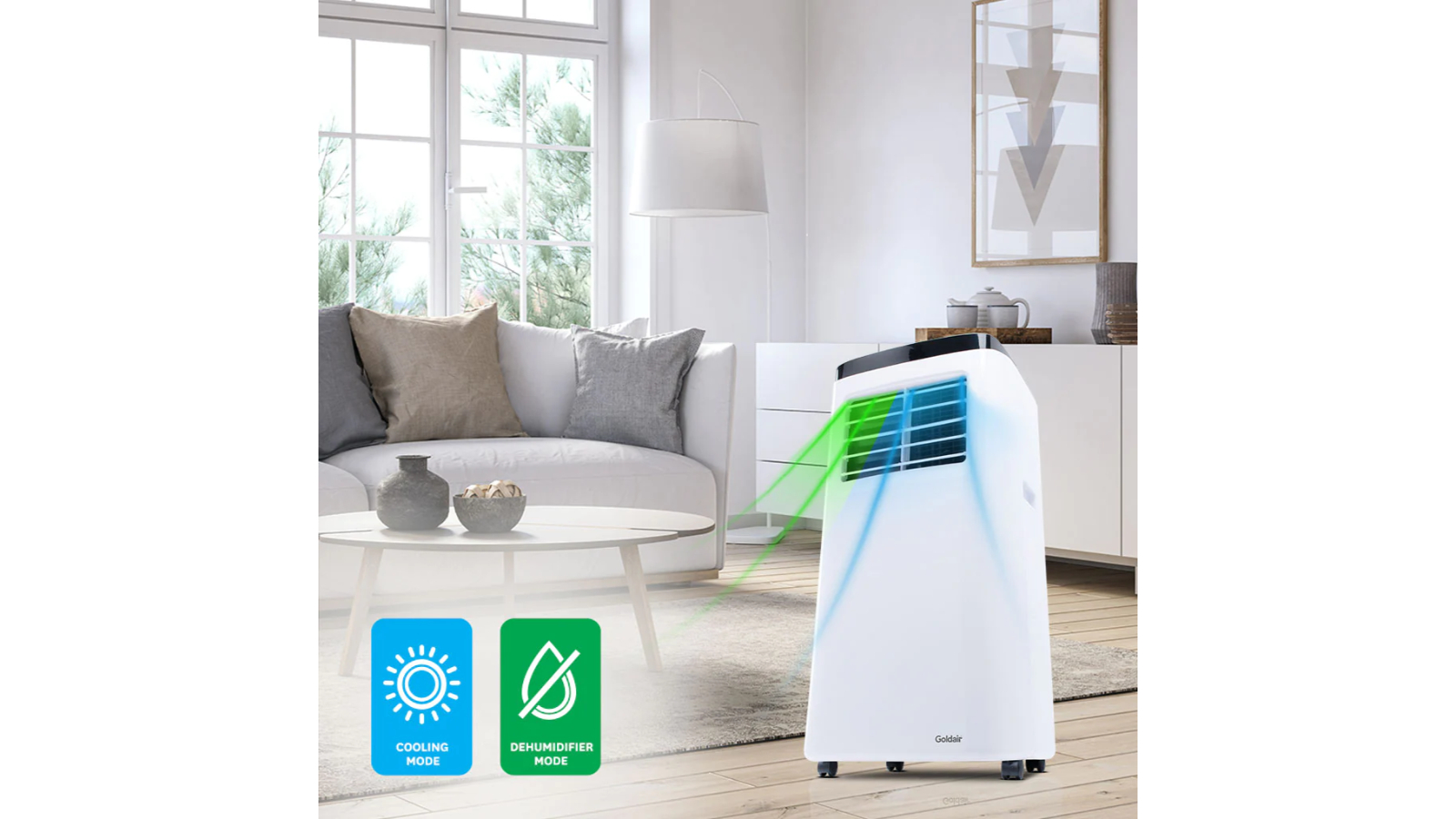 Goldair 7000BTU Portable Air Conditioner - White | Domayne