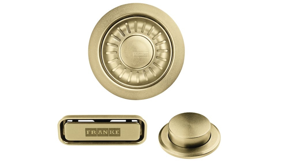 Franke Remote Waste Kit with Overflow and Push Button - Gold | Domayne