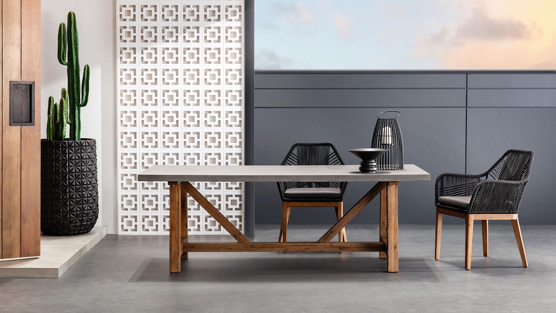 Estrella Outdoor Grey Dining Table Domayne