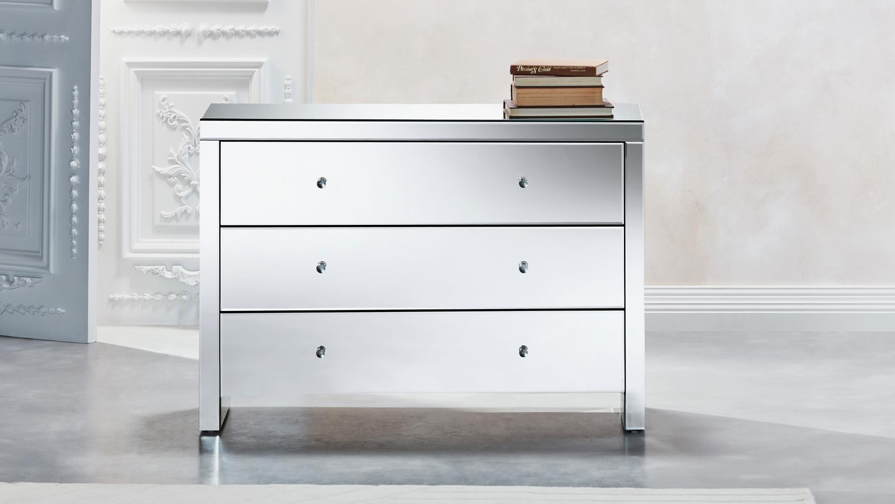 Monaco 3-Drawer Dresser - Silver | Domayne