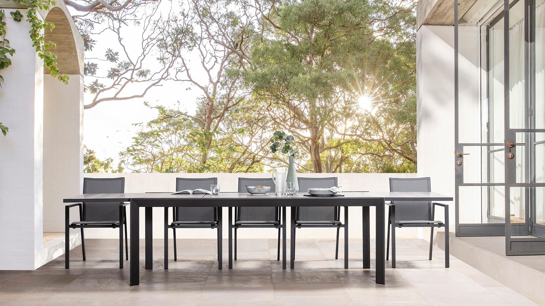 Monarch Outdoor Gunmetal Extension Dining Table | Domayne