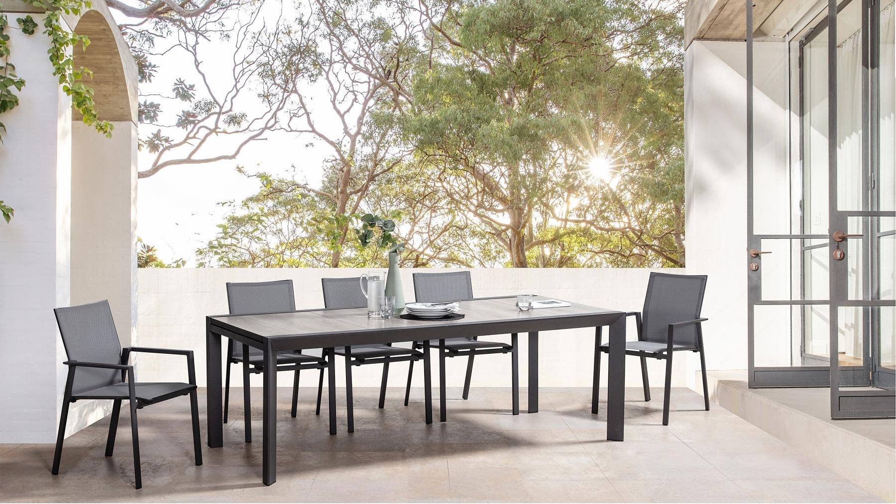 Monarch Outdoor Gunmetal Extension Dining Table | Domayne
