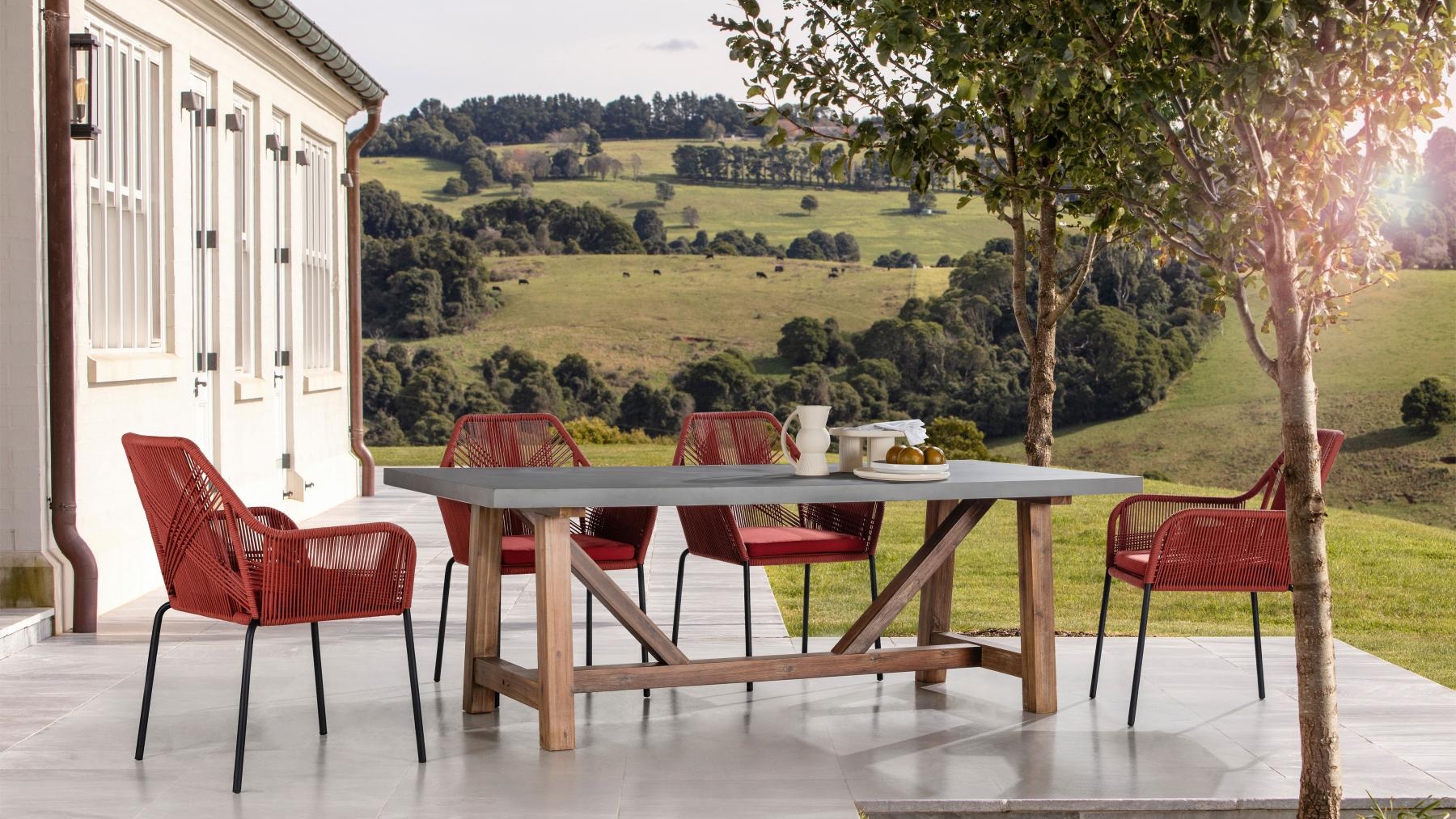 Faro Outdoor Rope Dining Chair - Terracotta | Domayne