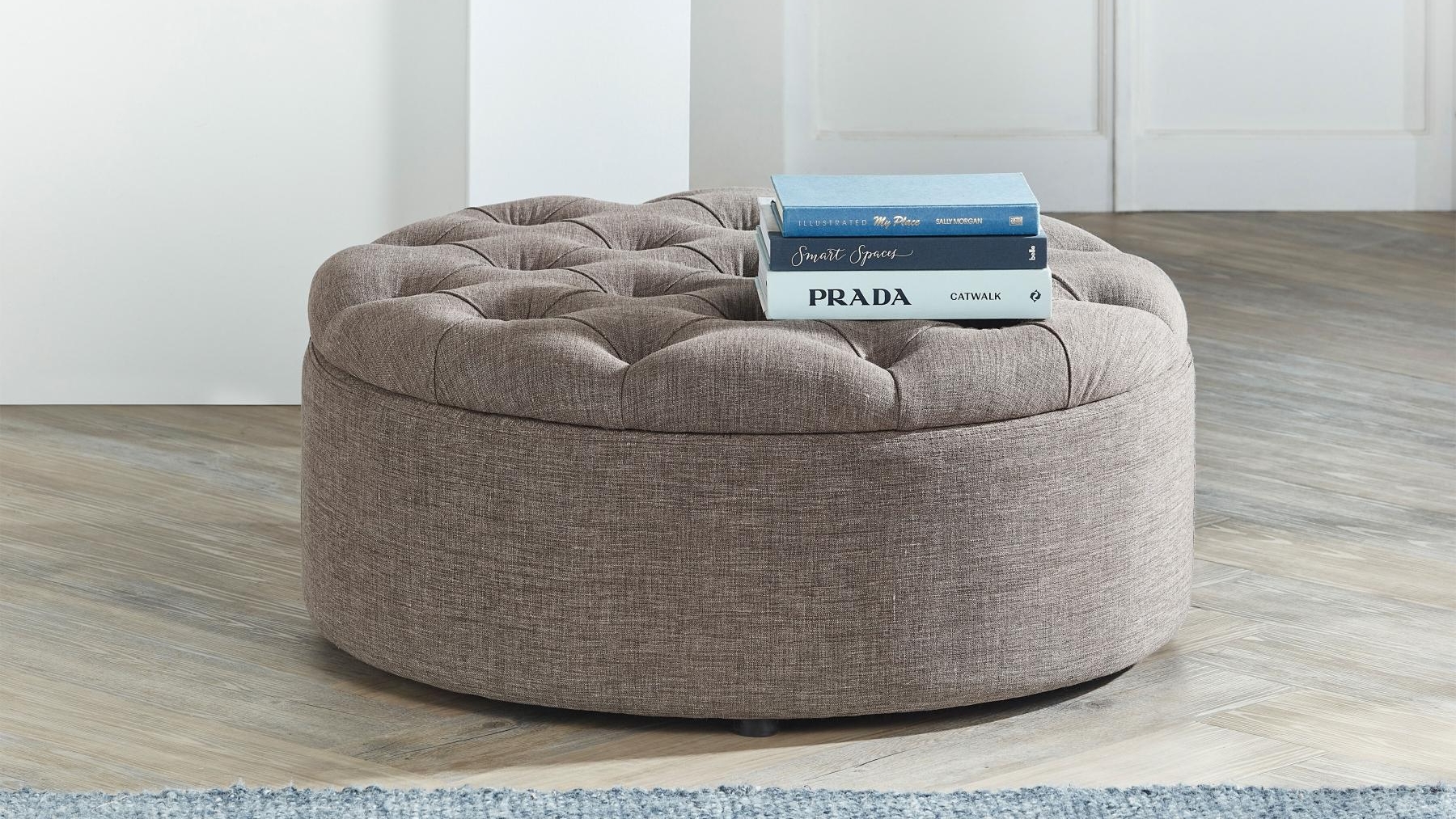 Trentham Round Java Ottoman | Domayne