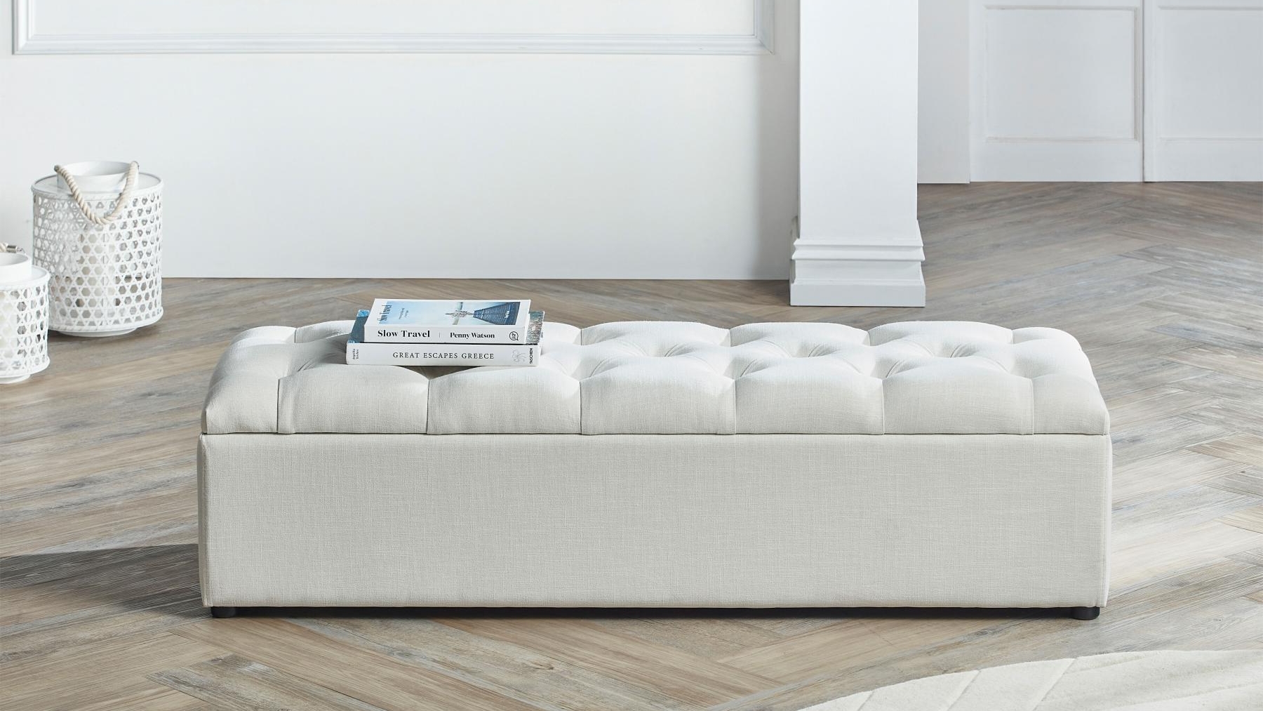 Trentham Rectangular Alabaster Ottoman | Domayne