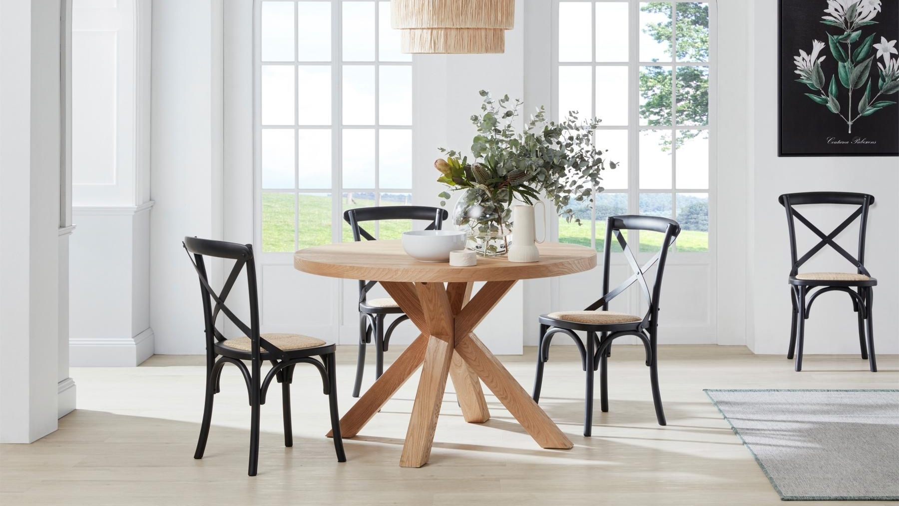 River 5-Piece Round Dining Setting with Cafe Chairs | Domayne