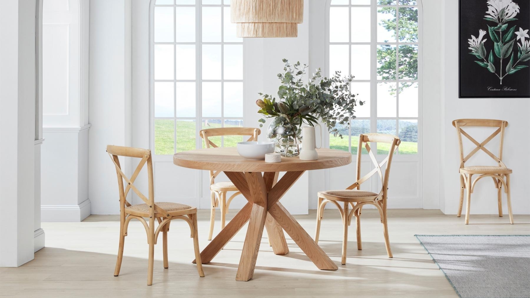 River 5-Piece Round Dining Setting with Cafe Chairs | Domayne
