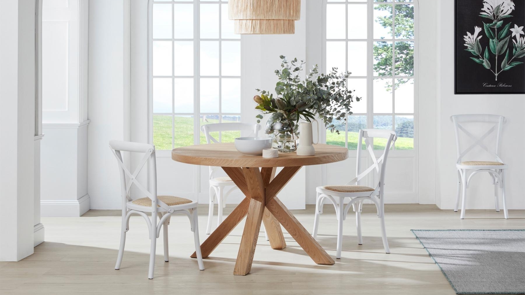 River 5-Piece Round Dining Setting with Cafe Chairs | Domayne