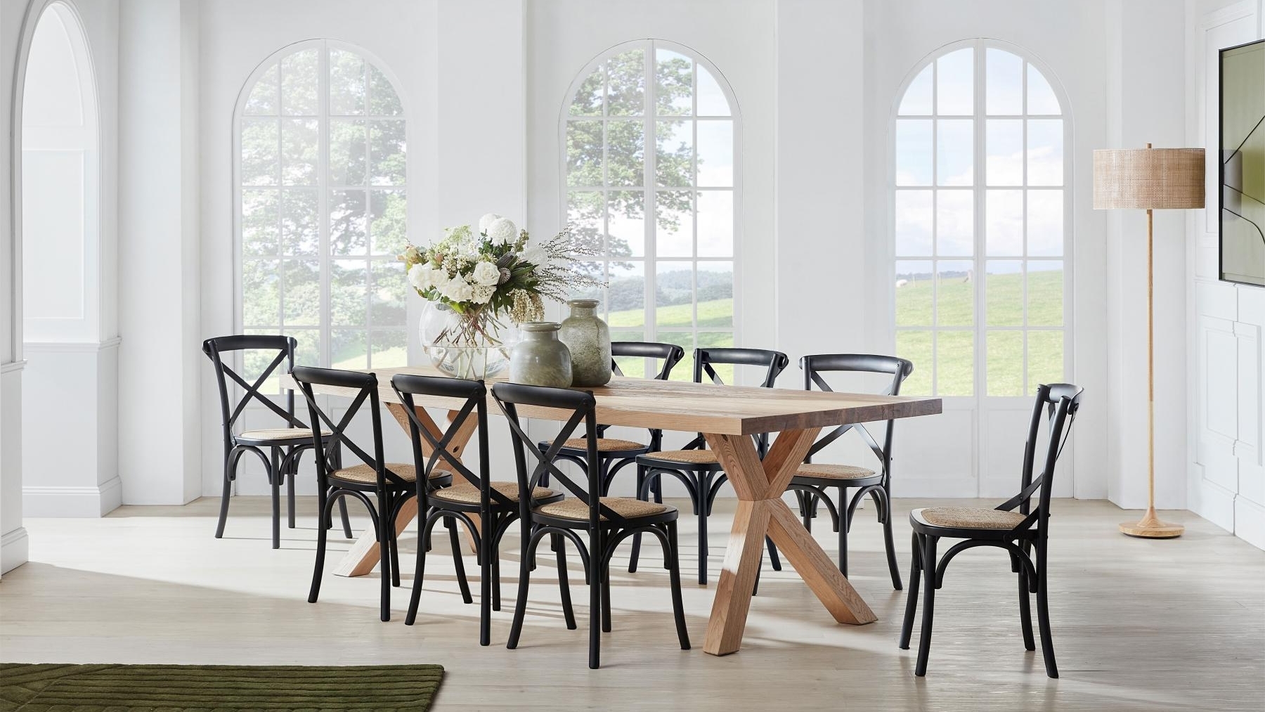River 9-Piece Dining Setting with Cafe Chairs | Domayne
