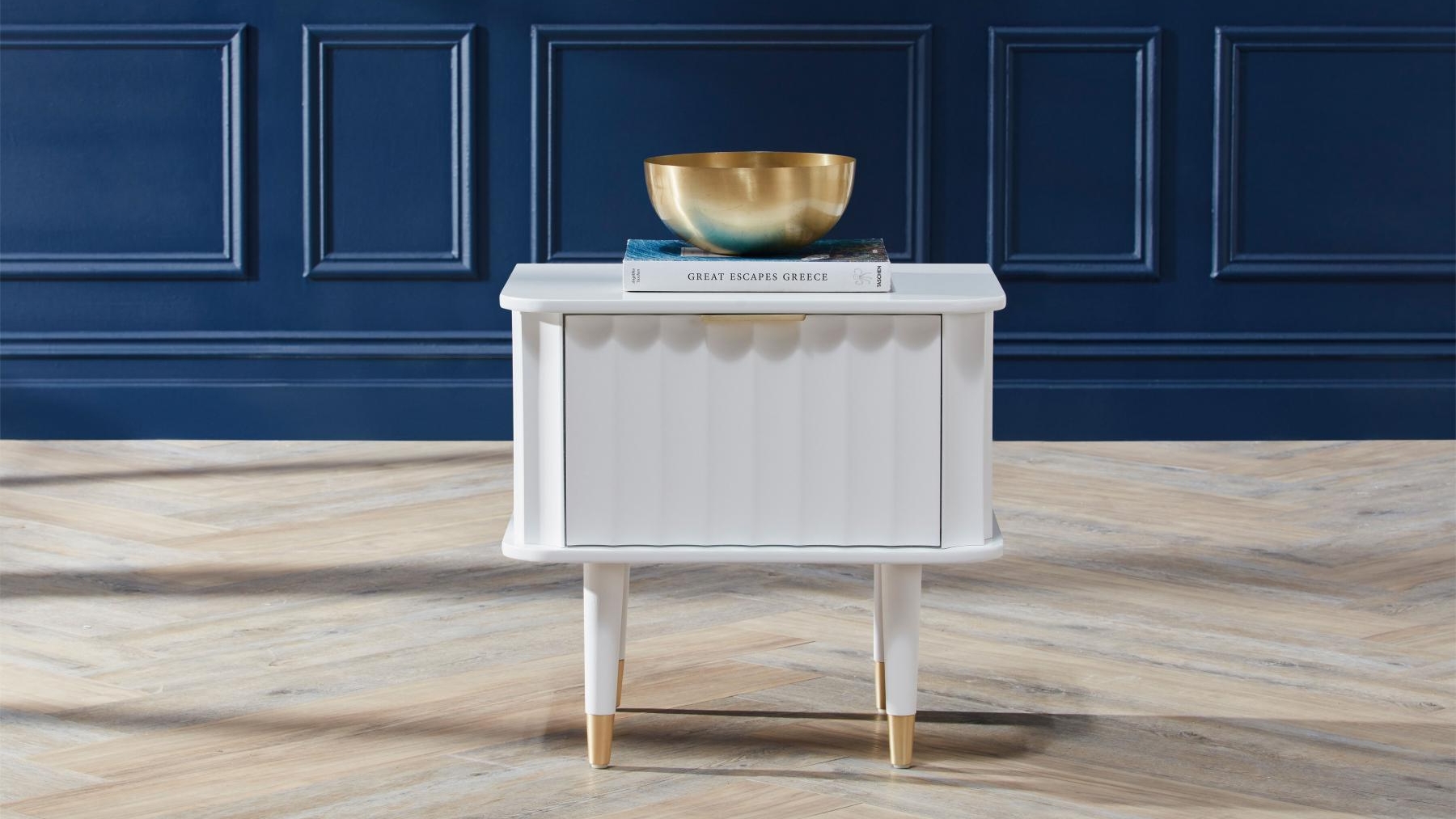 Clara Bedside Table - New White | Domayne