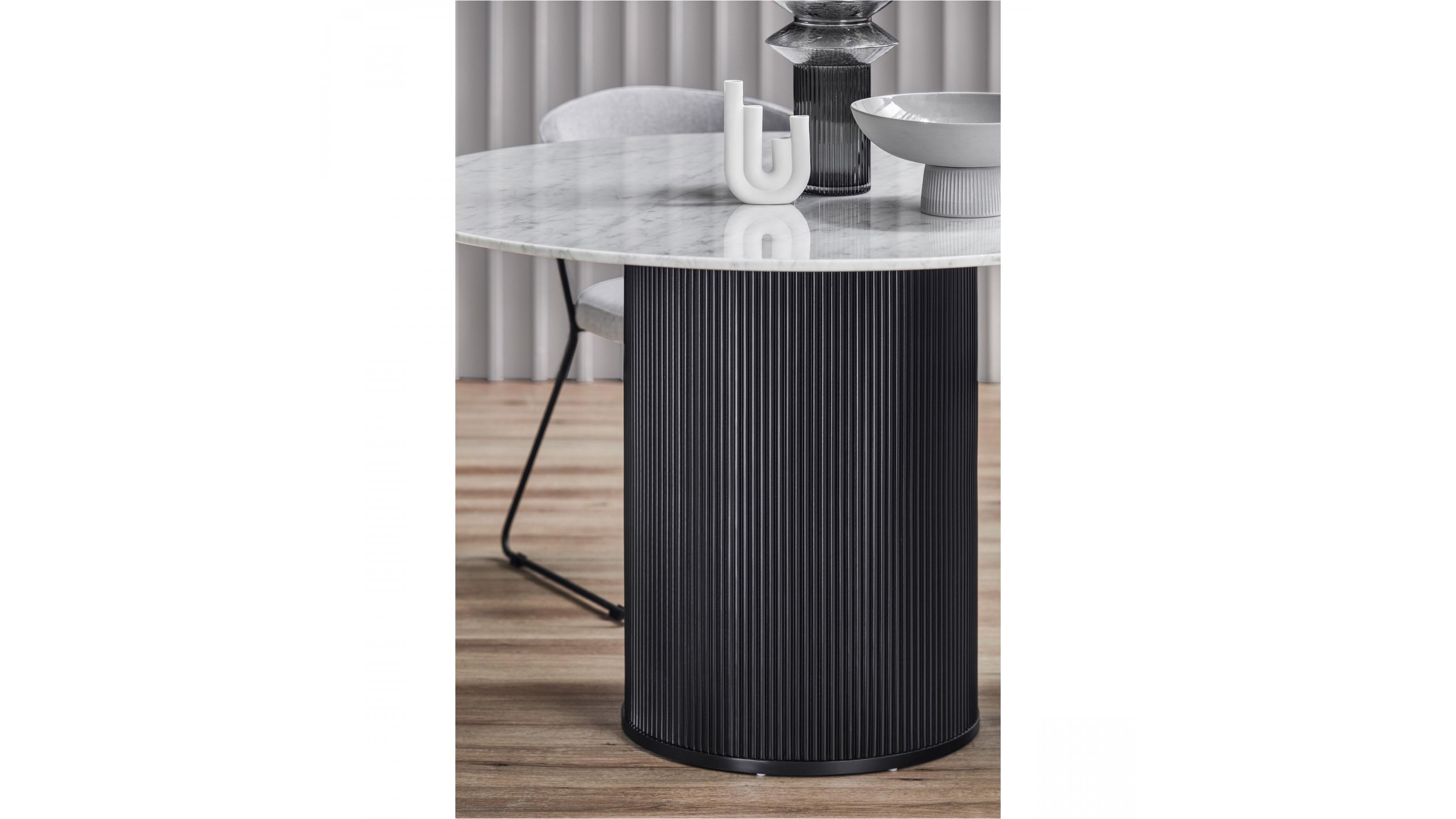 Valen Round Marble Dining Table | Domayne