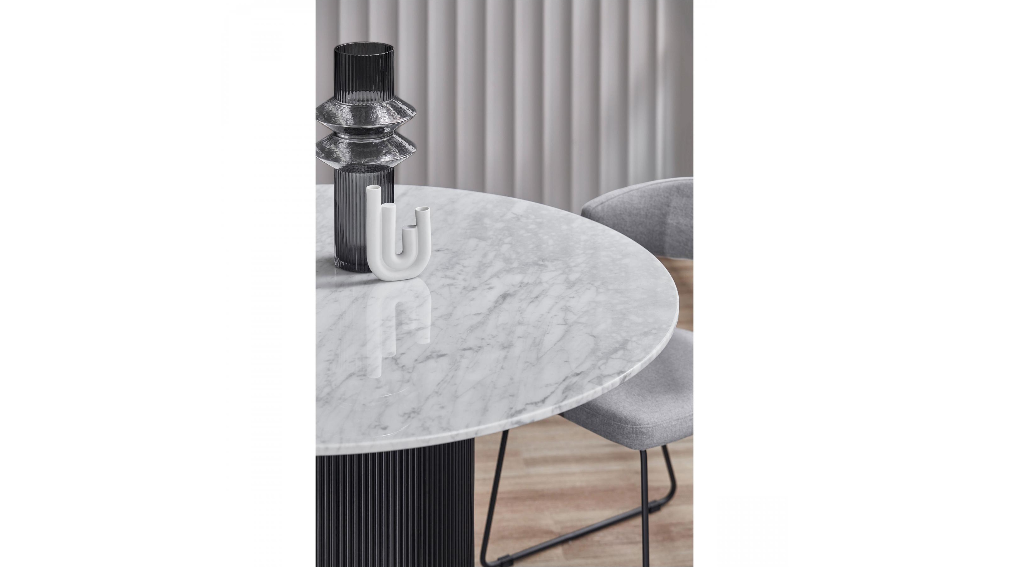 Valen Round Marble Dining Table | Domayne