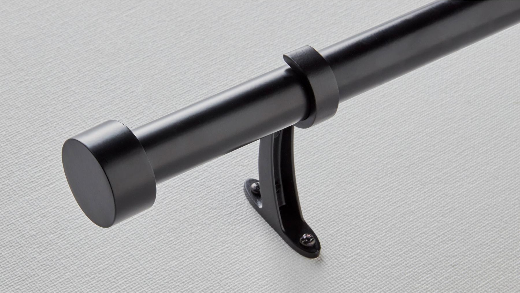 Owen Black Extendable Curtain Rod Set | Domayne