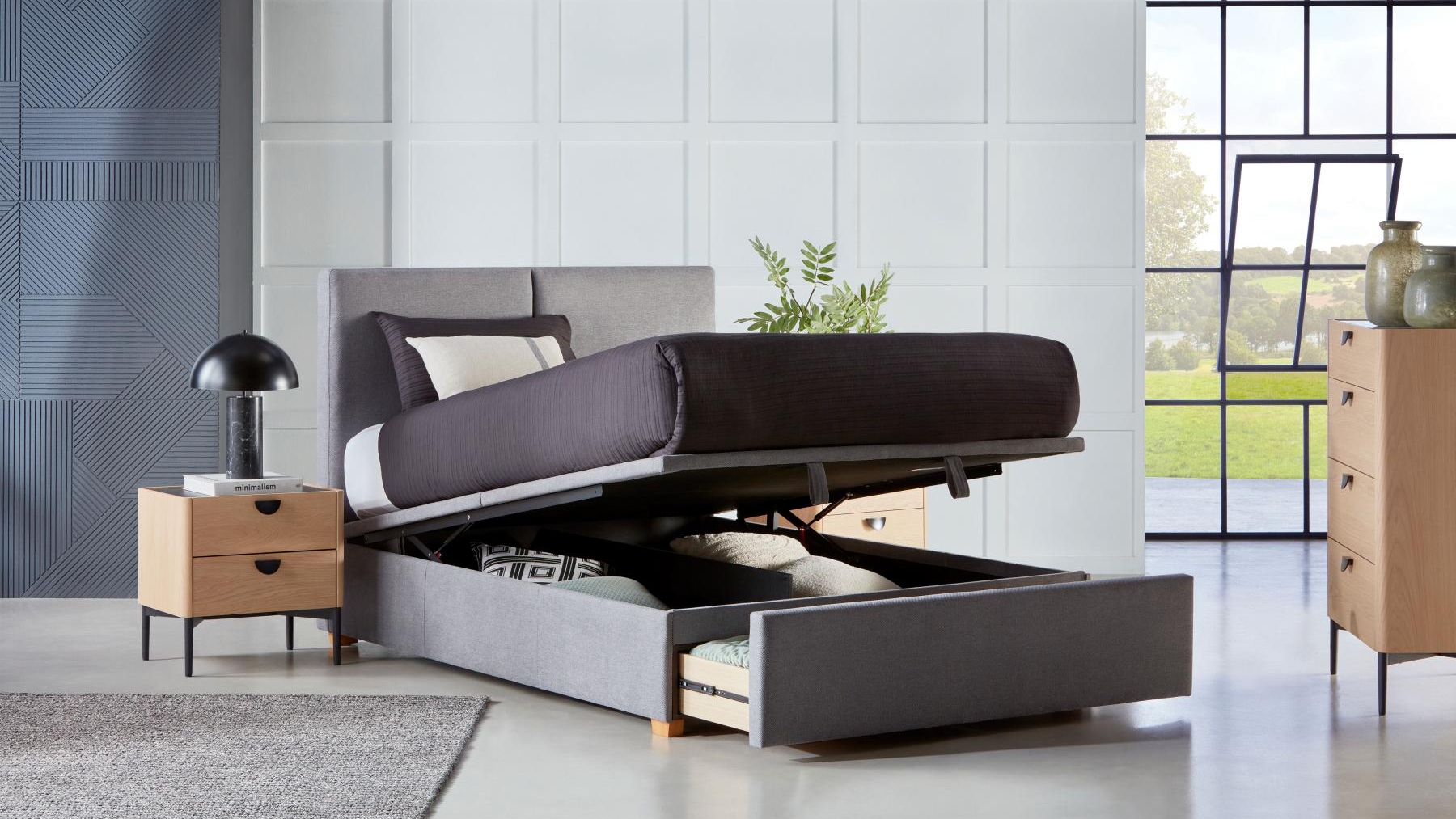 Shape Duo Gaslift Bed | Domayne