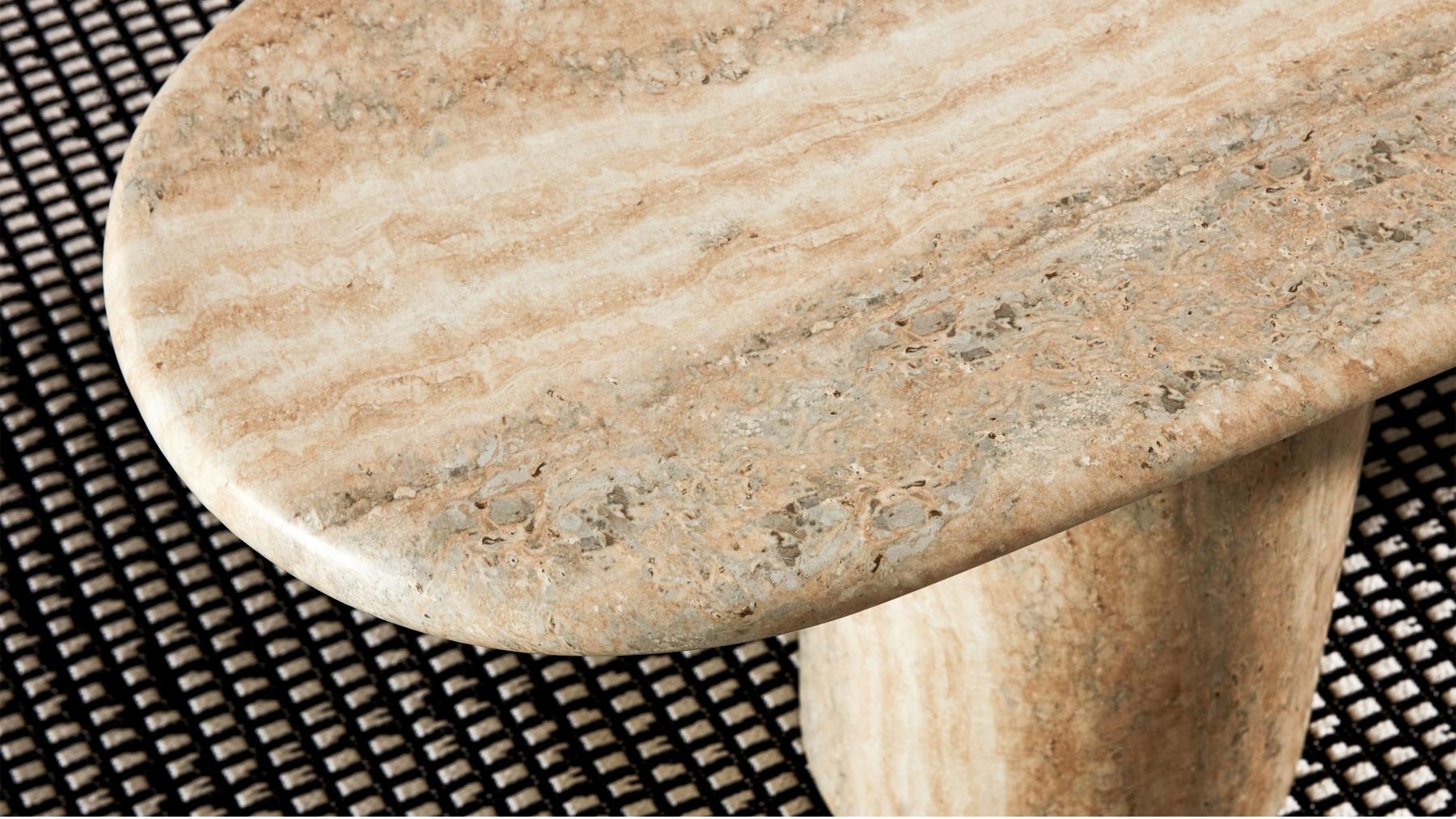 Sascha Outdoor Dining Bench - Travertine-Look | Domayne