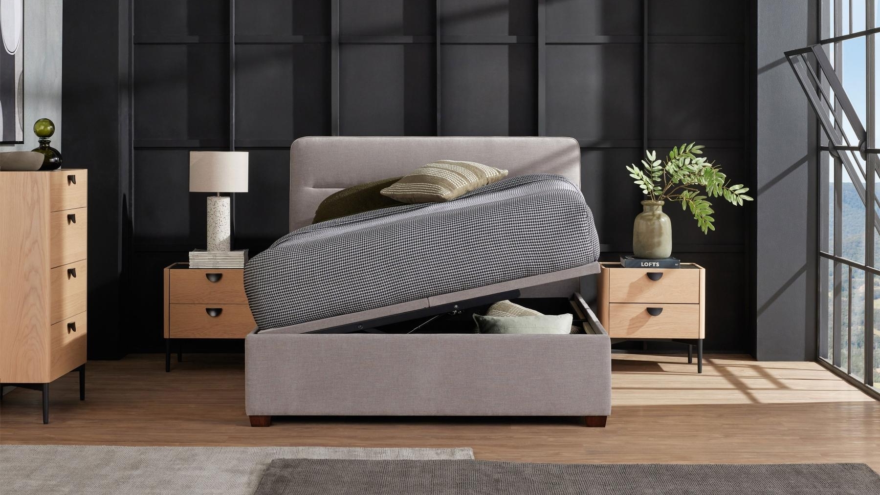 Shape Parallel Gaslift Bed | Domayne