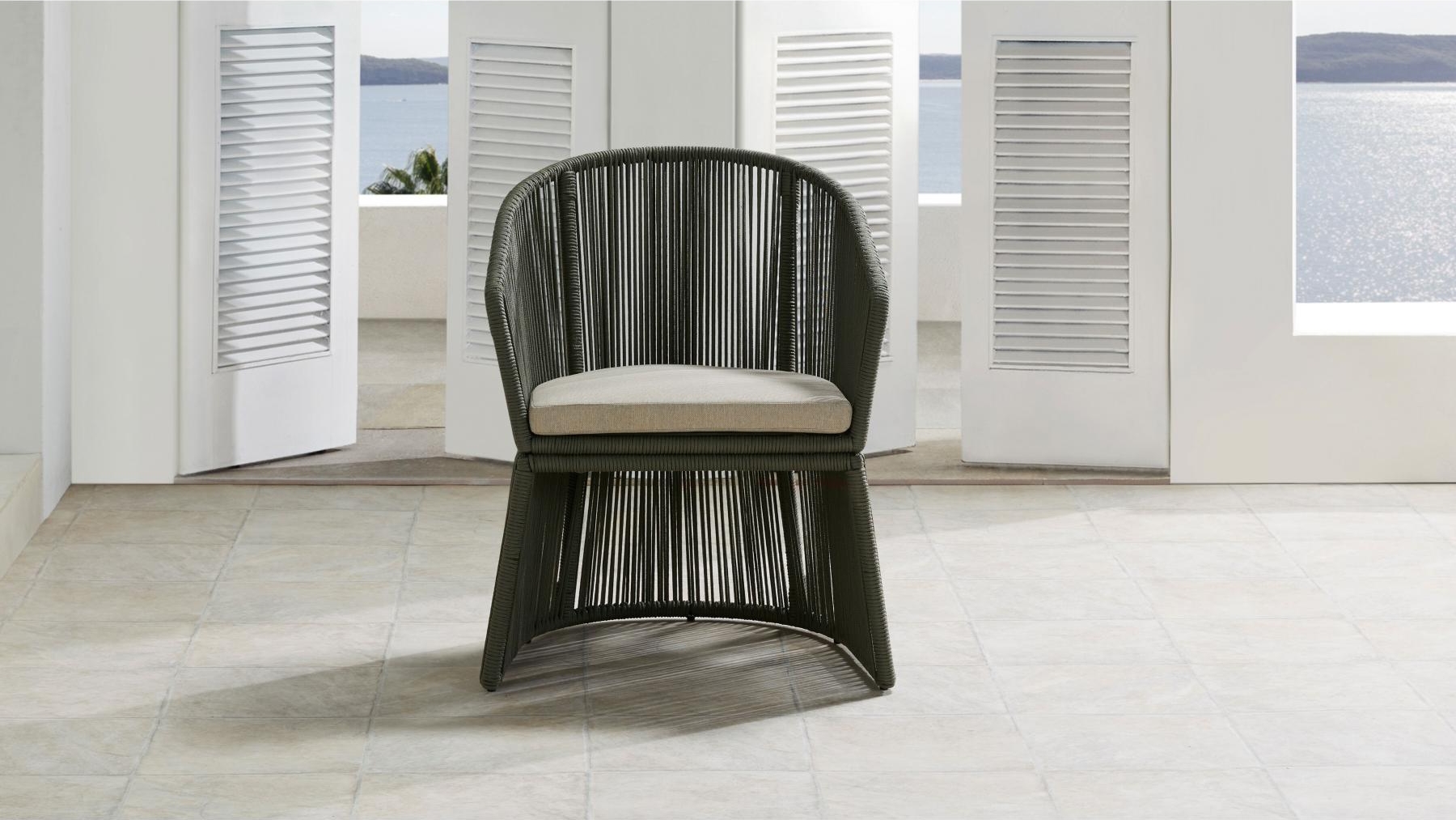 Monument Outdoor Dining Chair in Moss Green | Domayne