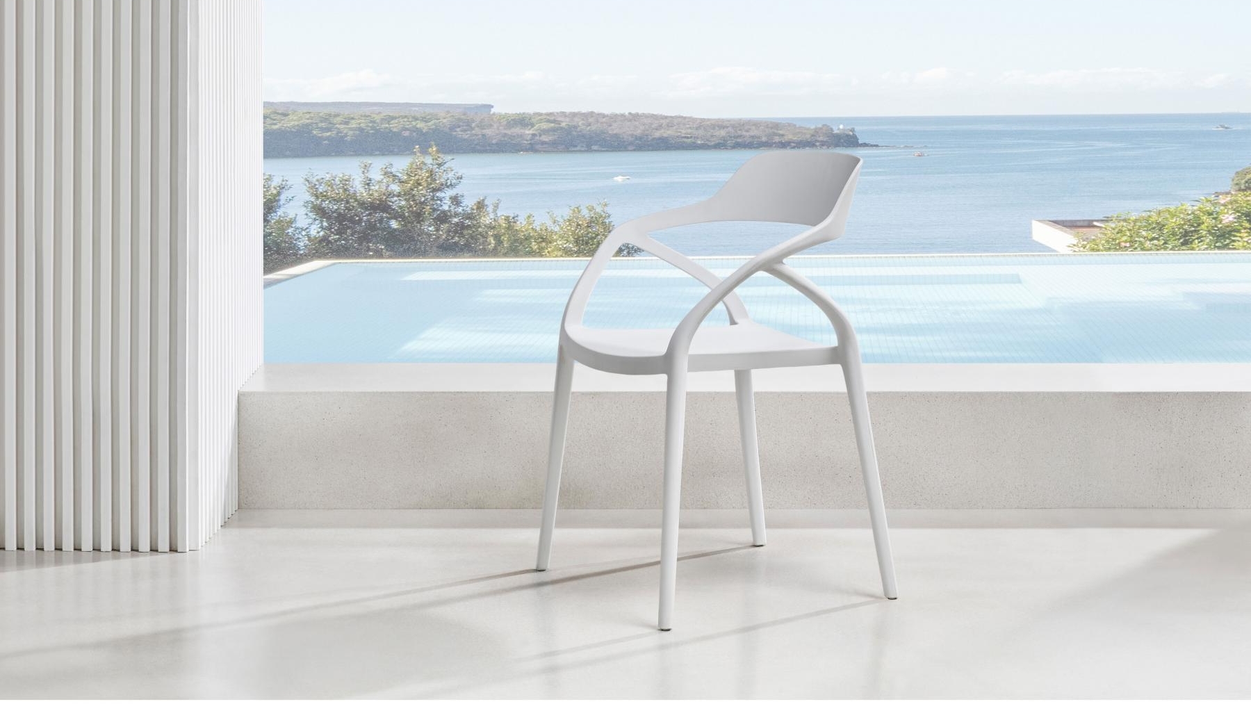 Lyra Outdoor Dining Chair - White | Domayne